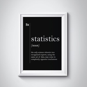 Statistics Definition Poster Gifts for Teacher Professions Minimalist ...