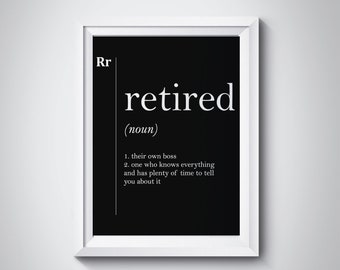 TRANSPARENT Retired Definition Gift for Leaving Work Friend ...