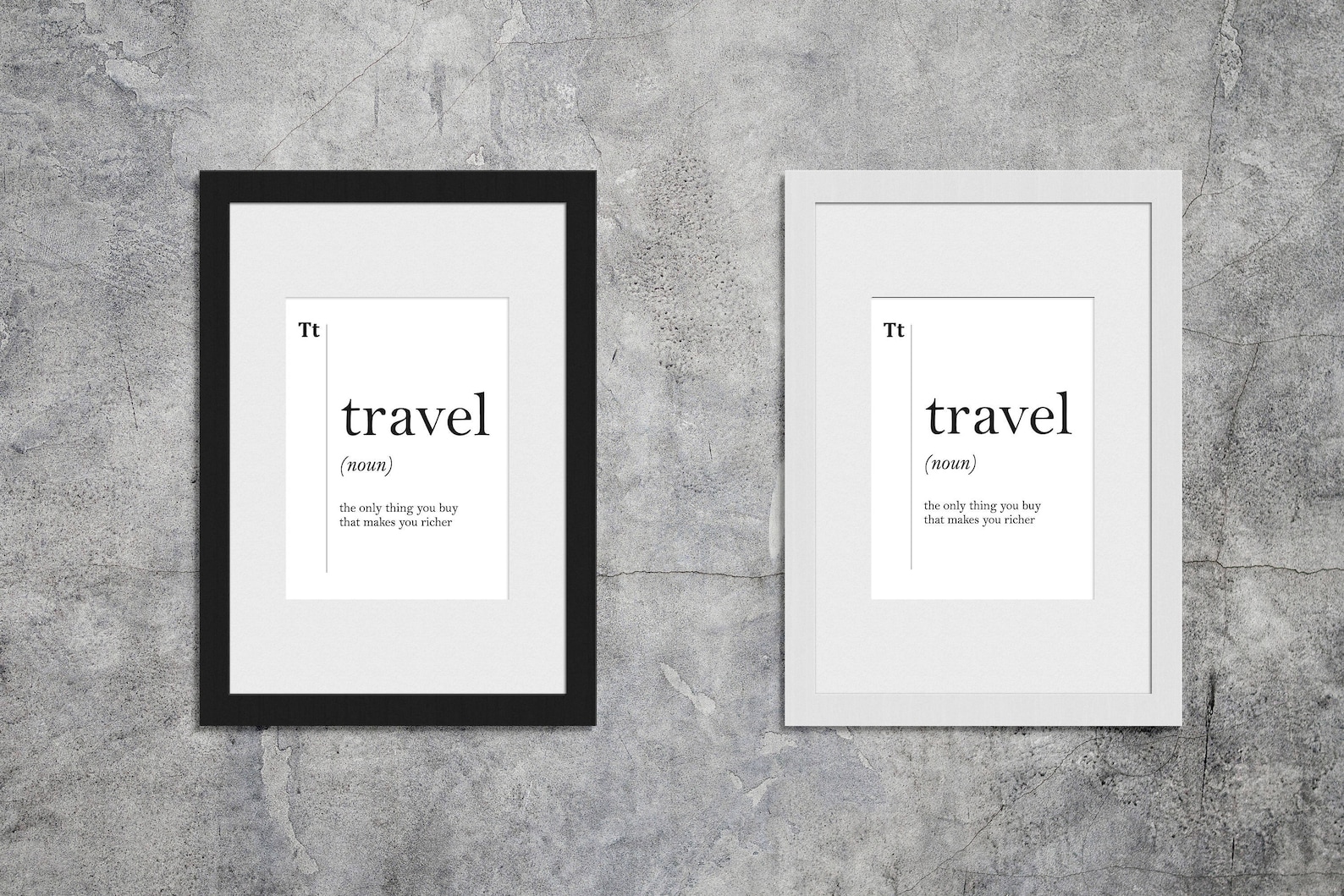 Travel Definition Gift for Traveler Friend Typography Wall Art Home ...