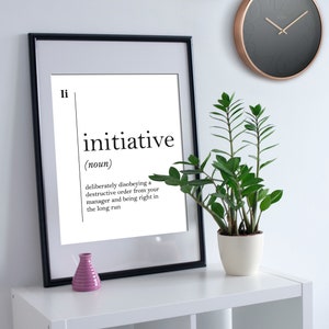 Initiative Definition Office Wall Decor Office Wall Art Boss - Etsy Canada
