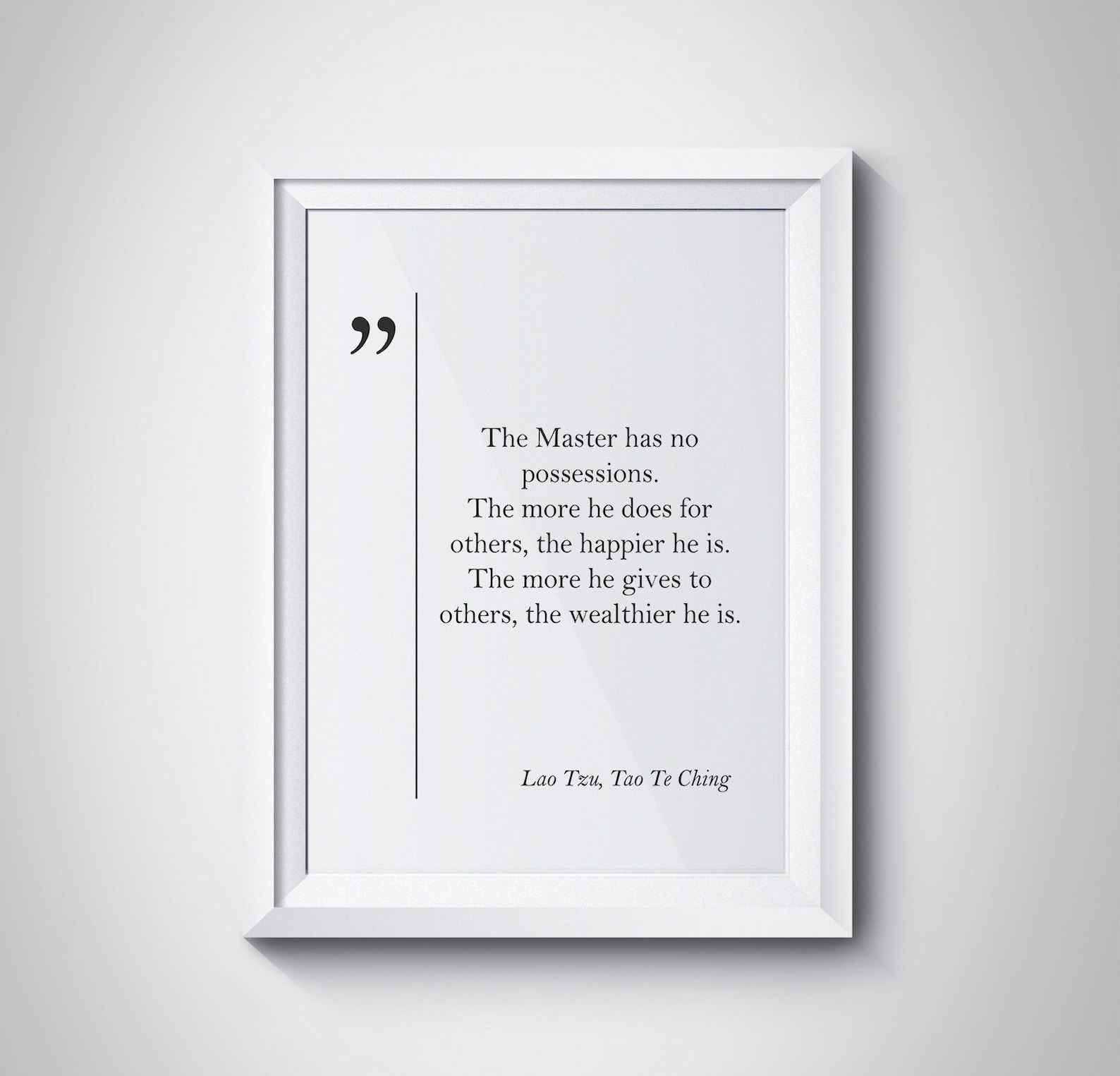 Lao Tzu and Tao Te Ching Quote Motivational Quotes Lao Tzu Wall Art Lao ...