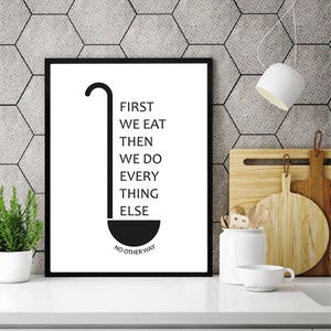 First We Eat Poster Kitchen Print Kitchen Decor Printable Art Mother ...