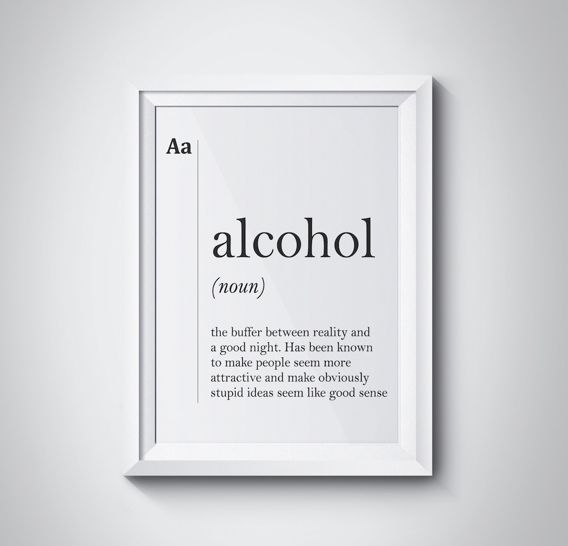 Alcohol Definition Funny Poster Alcohol Print Bar Poster Club Poster ...