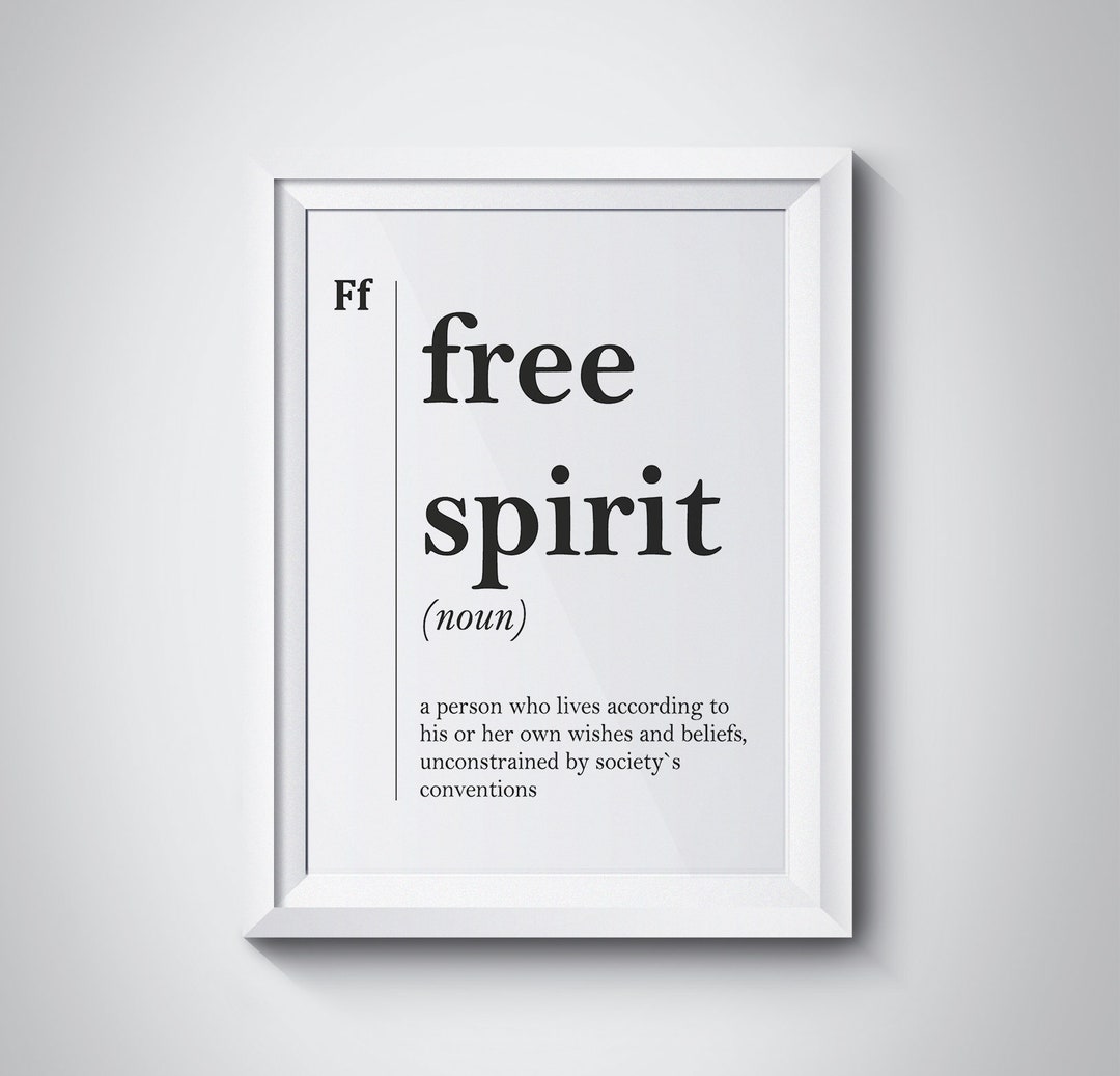 Free Spirit Definition Print Teenager Gift Idea Teen Room Decor Dorm ...