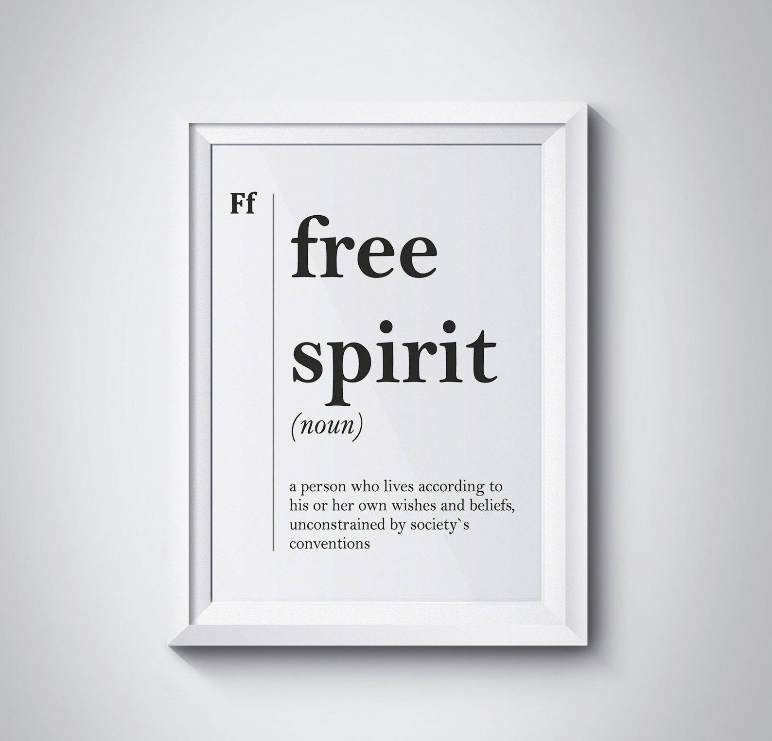 Free Spirit Definition Print Teenager Gift Idea Teen Room Decor Dorm ...