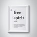 Free Spirit Definition Print Teenager Gift Idea Teen Room Decor Dorm ...