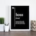 Boss Definition Print Business Partner Gift Funny Black & - Etsy