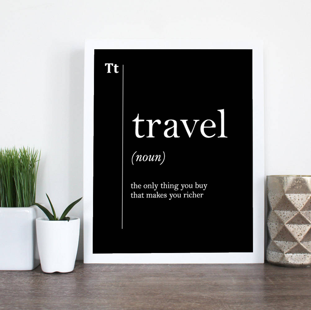 Travel Definition Traveler Gift Quote Printable Word Poster - Etsy