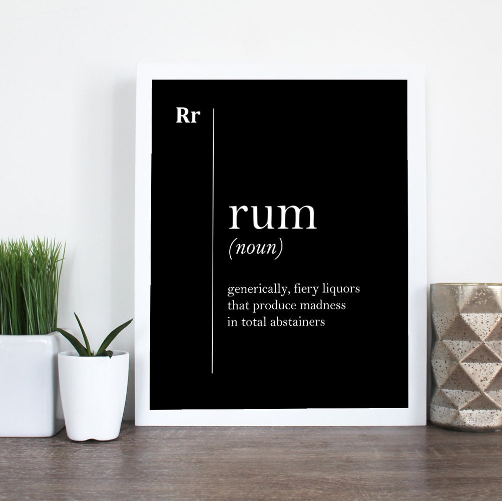 Rum Black Poster Rum Lover Gift Rum Wall Art Night Club Decor - Etsy UK