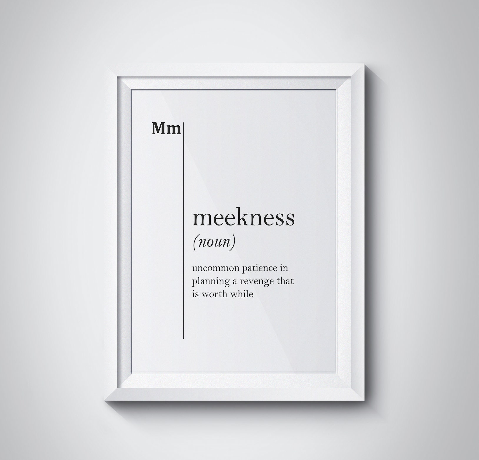 Meekness Definition Print Gift for Girlfriend Dorm Wall Art - Etsy