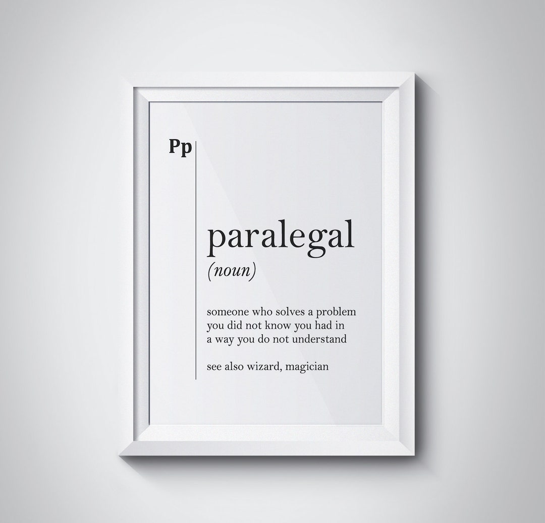 Paralegal Definition Print Lawyer Gift Lawyer Office Decor Attorney ...