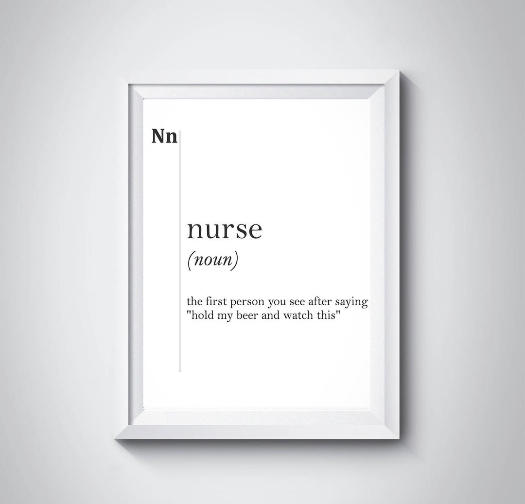 Nurse Definition Print Gift for Nurses Graduation Printable Wall Art ...