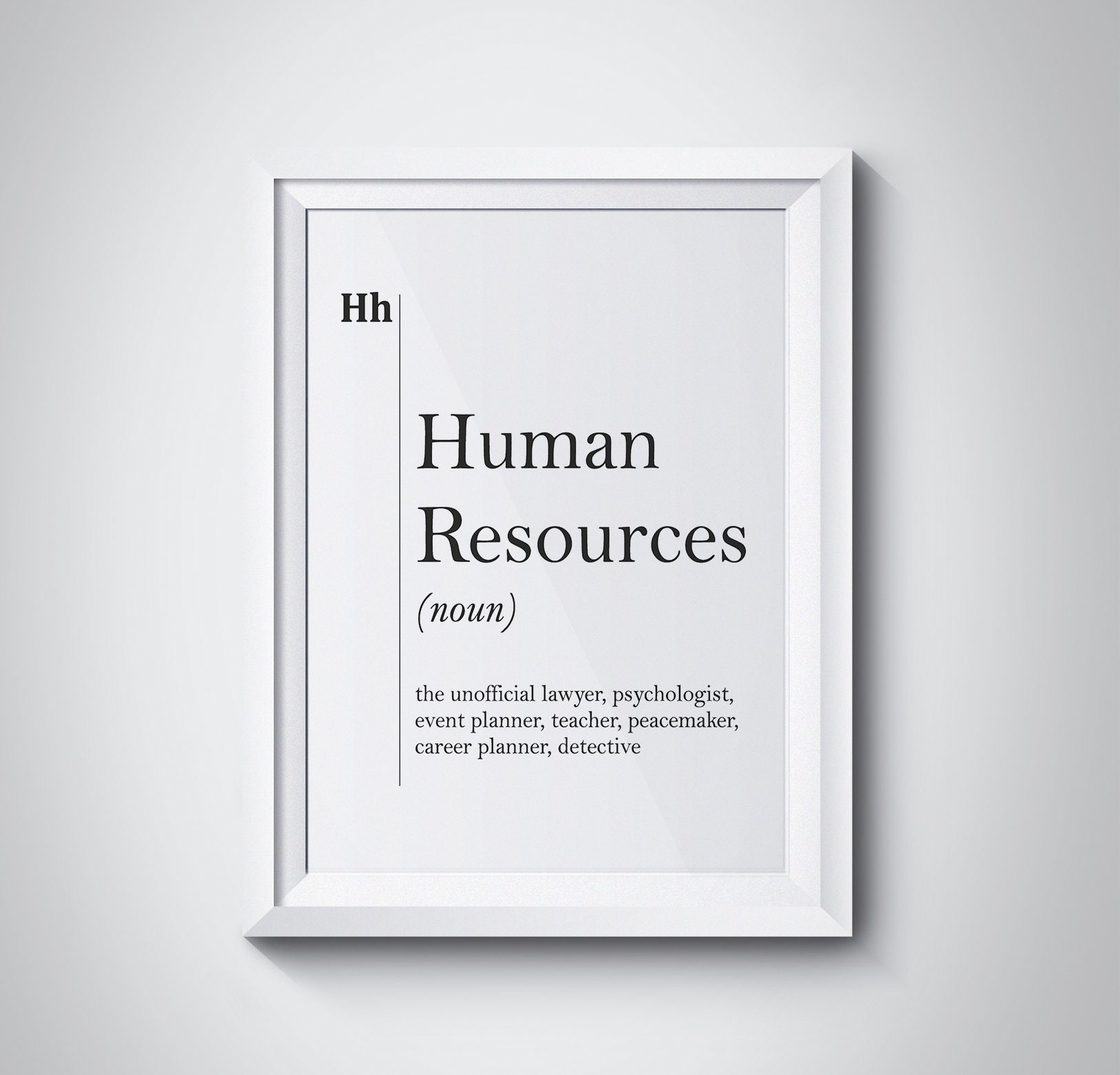 Human Resources Definition Print HR Office Decor Recruiter - Etsy