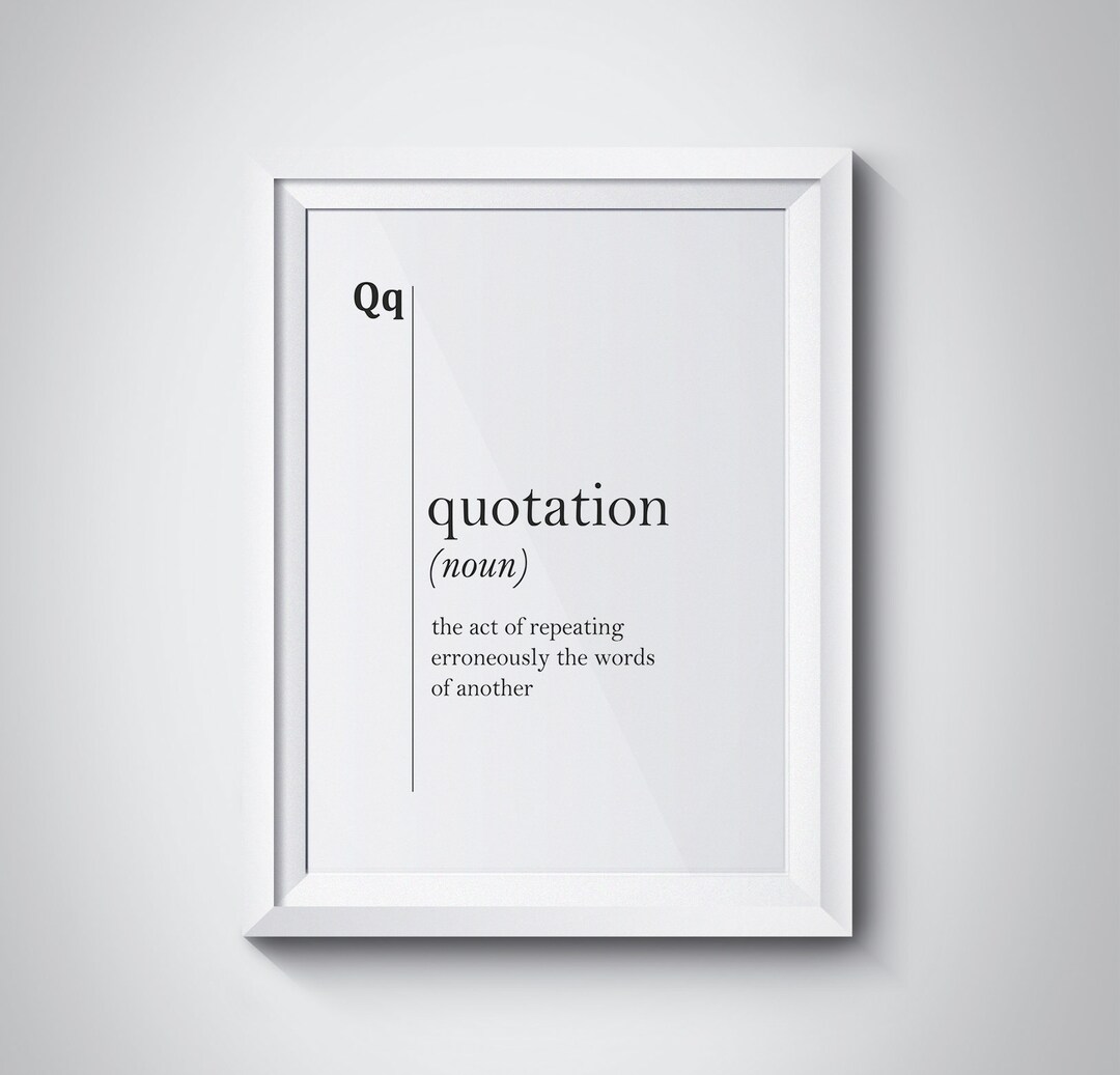 Quotation Definition Print Gift for Teacher Coworker Gift School ...