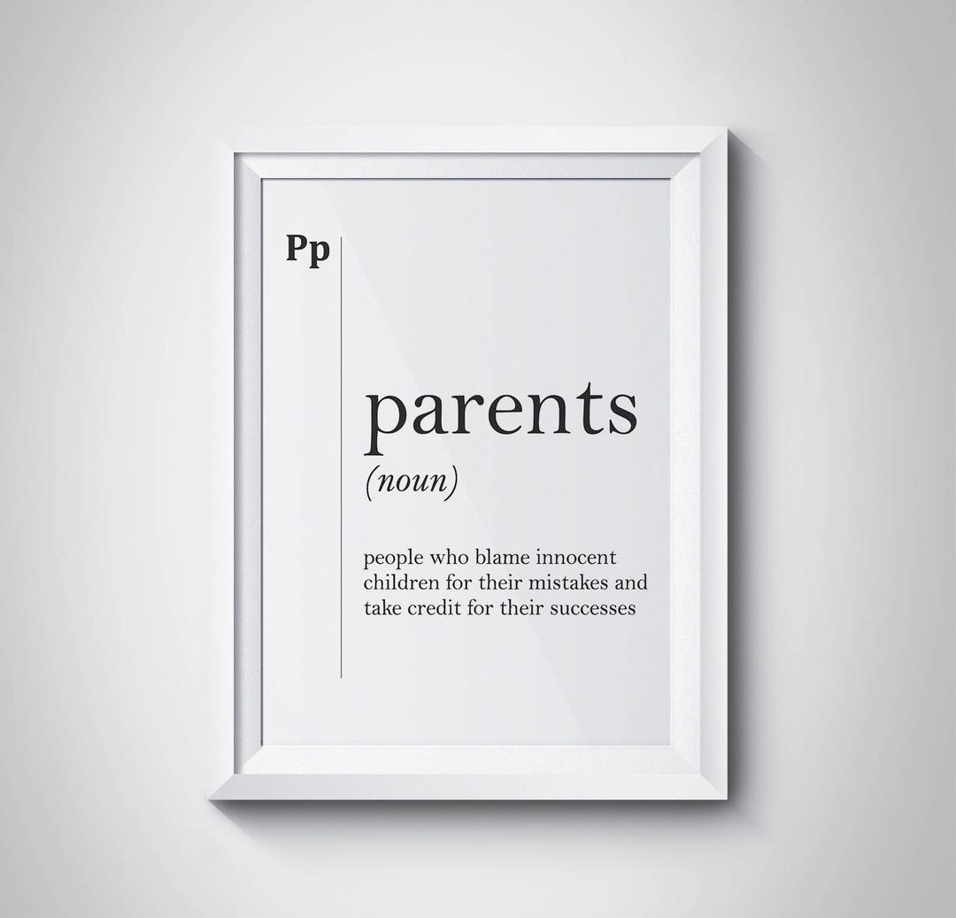 Parents Definition Print Parent Print Funny Parents Gift Funny Family ...