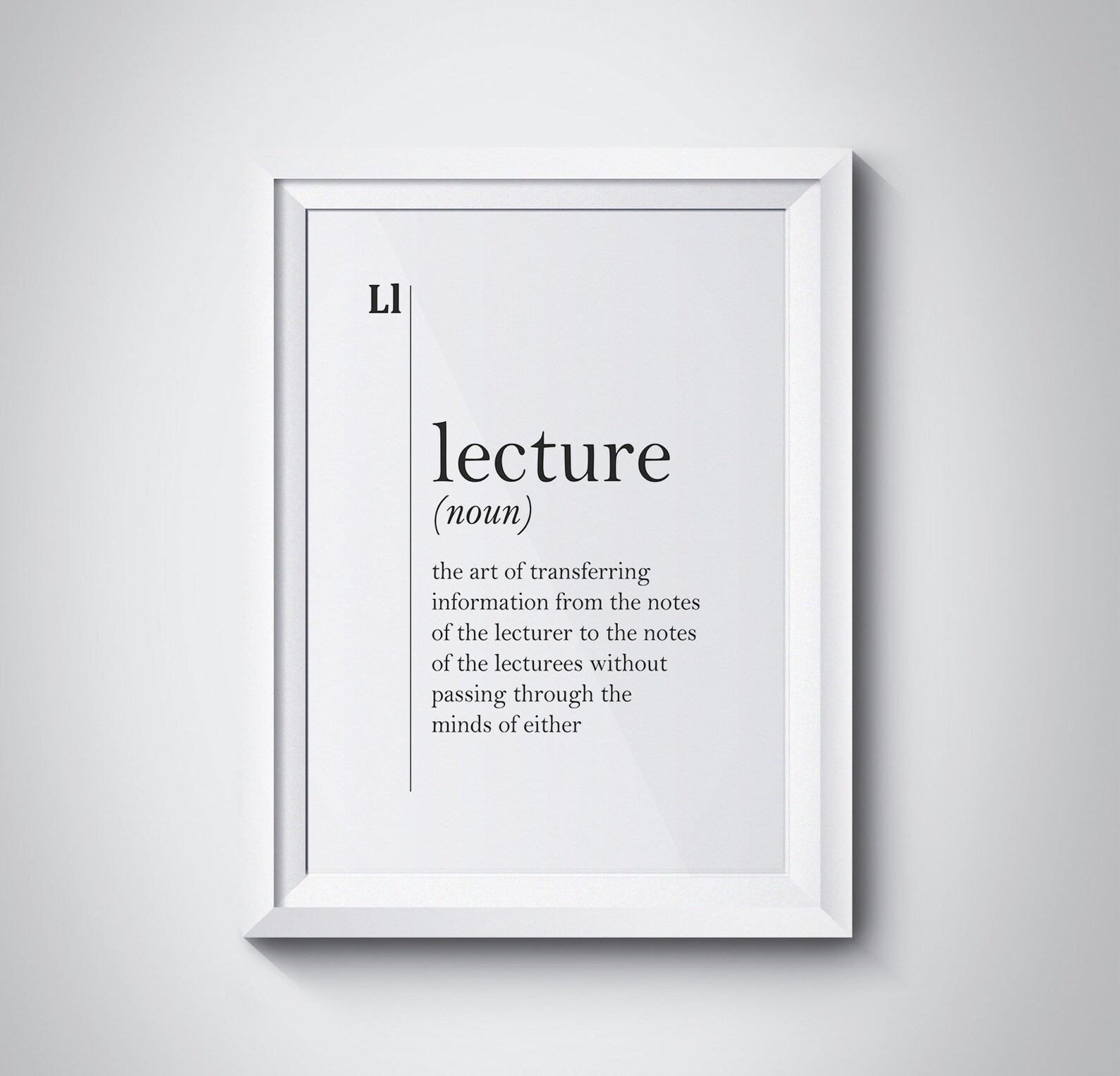 Lecture Definition Funny Teacher Gift Dorm Wall Art Dorm Quotes College ...