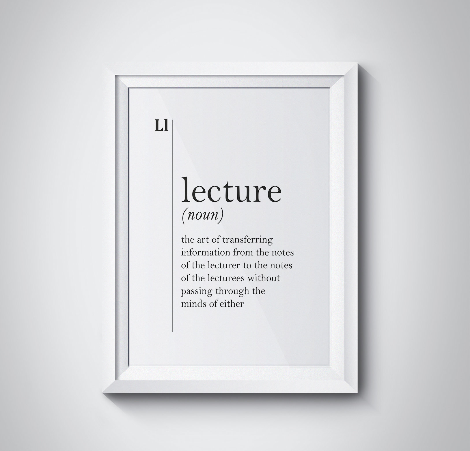 Lecture Definition Funny Teacher Gift Dorm Wall Art Dorm Quotes College ...