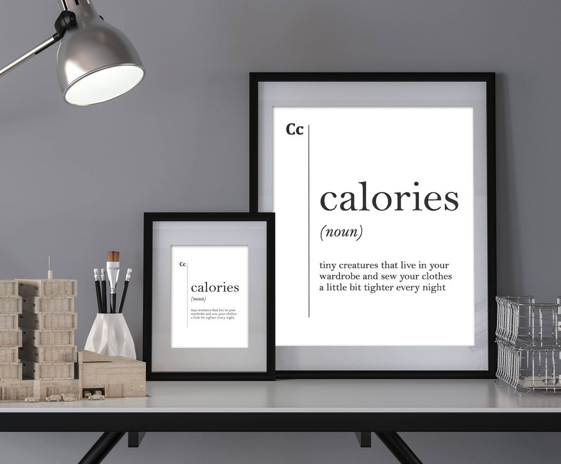 Calories Print Funny Kitchen Art Kitchen Wall Art Calories - Etsy