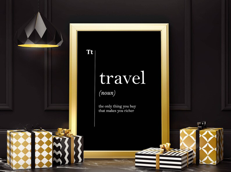 Travel Definition Traveler Gift Quote Printable Word Poster Typography ...