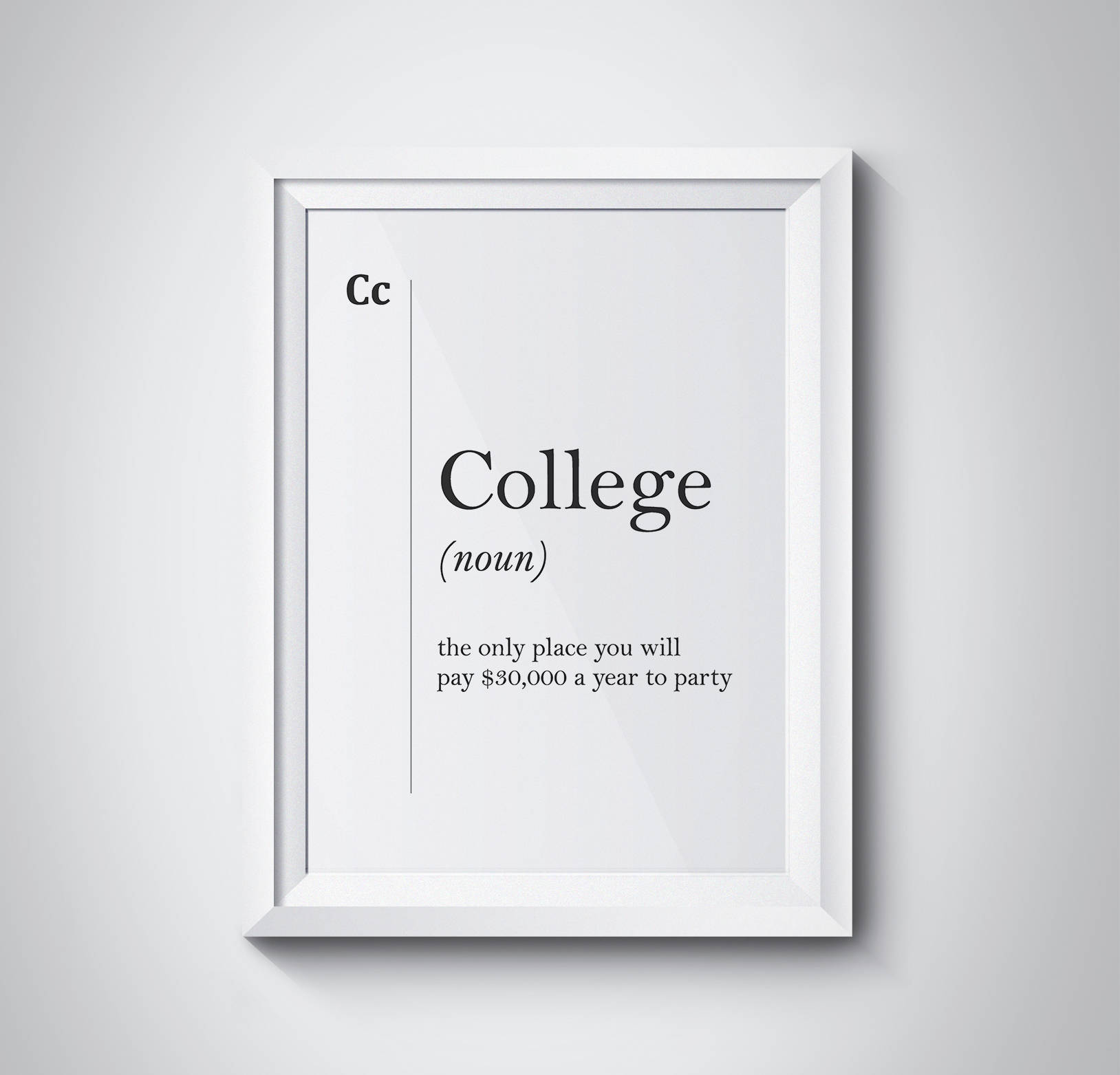 College Definition Print Dorm Decor Dorm Wall Art College - Etsy