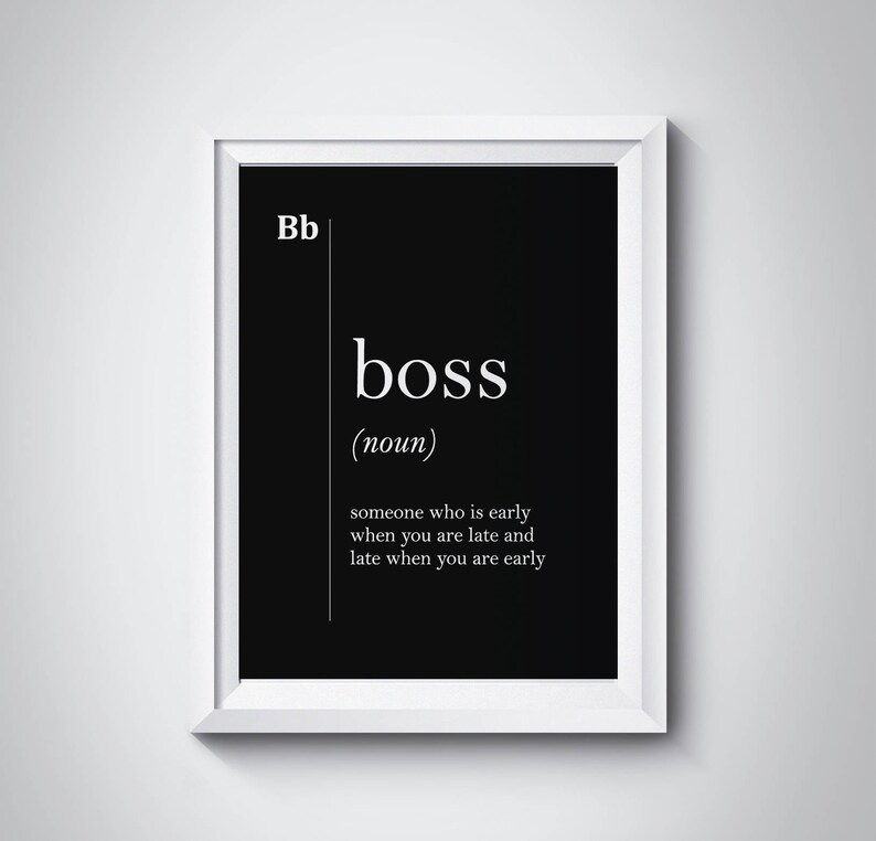 Boss Definition Print Business Partner Gift Funny Black & - Etsy