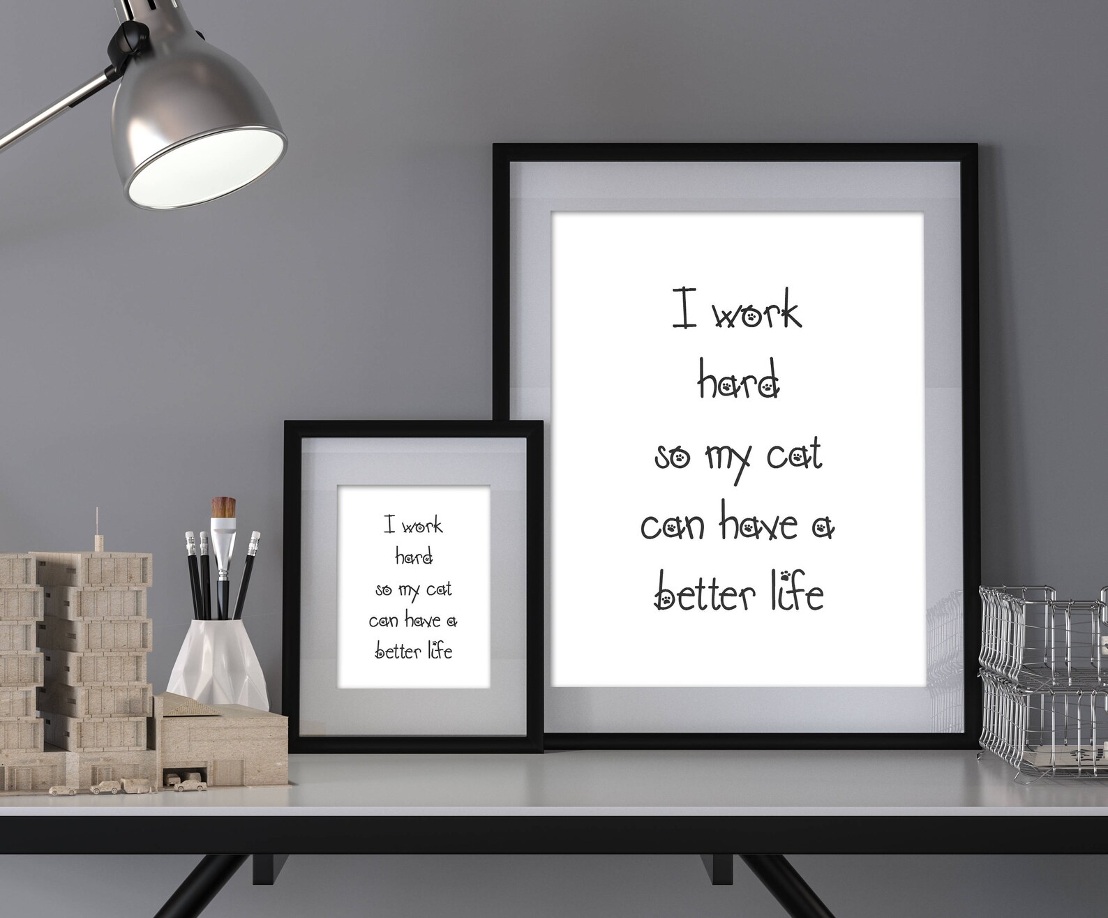 I Work Hard so My Cat Can Have A Better Life Cats Wall Art Poster Cats ...