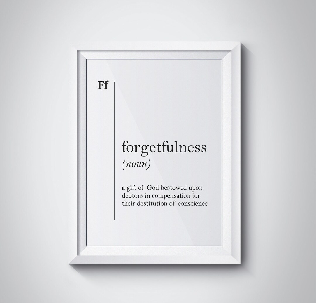Forgetfulness Funny Definition Poster Friend Gift for Bank Worker ...