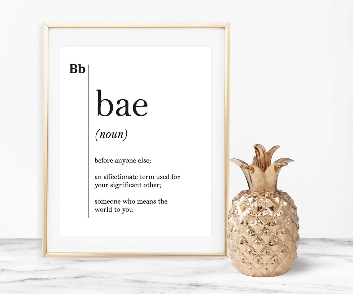 Bae Definition Print Boyfriend Girlfriend College Gift Dorm Home Decor ...