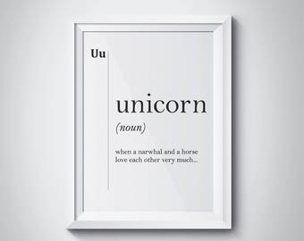 TRANSPARENT Unicorn Definition Poster Unicorn Gift Unicorn Quotes Funny ...