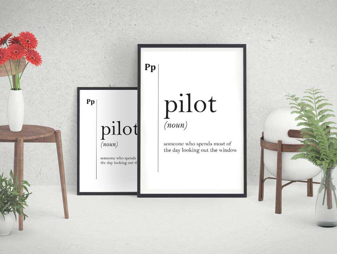 Pilot Funny Definition Print Pilot Gift Coworker Gift Military - Etsy