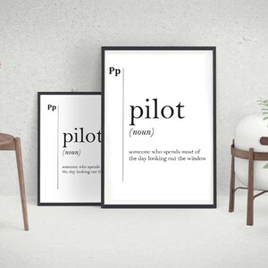 Pilot Funny Definition Print Pilot Gift Coworker Gift Military Gift ...