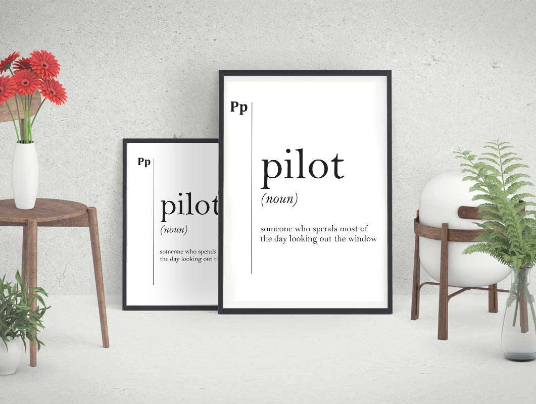 Pilot Funny Definition Print Pilot Gift Coworker Gift Military Gift ...