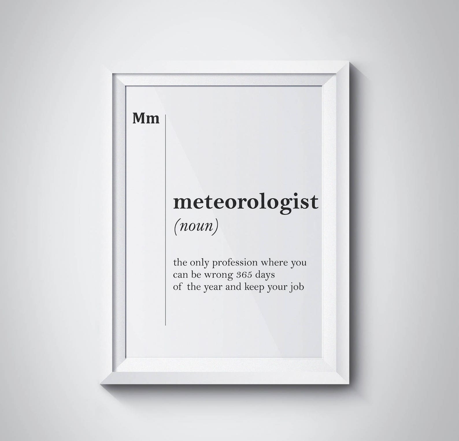 Meteorologist Definition Print Meteorologist Gift Meteorology Office ...