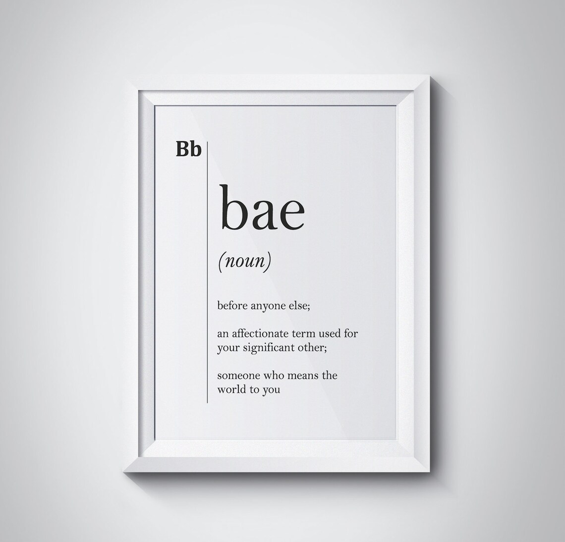 Bae Definition Print Boyfriend Girlfriend College Gift Dorm Home Decor ...