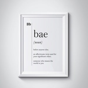 Bae Definition Print Boyfriend Girlfriend College Gift Dorm Home Decor ...