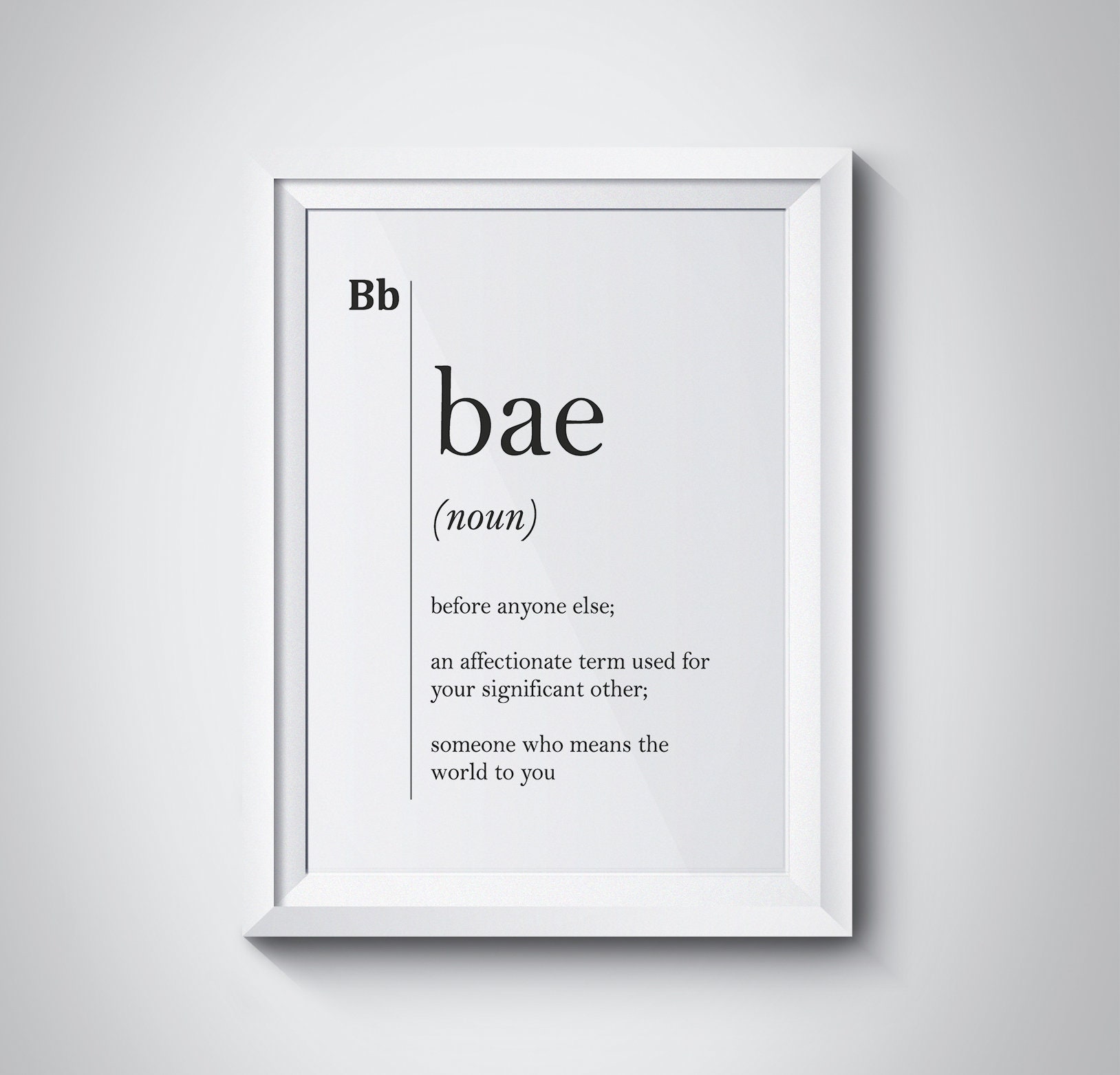 Bae Definition Print Boyfriend Girlfriend College Gift Dorm Home Decor ...