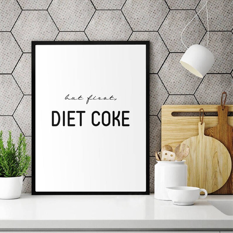 But First Diet Coke Office Decor Diet Coke Print Bar Sign - Etsy