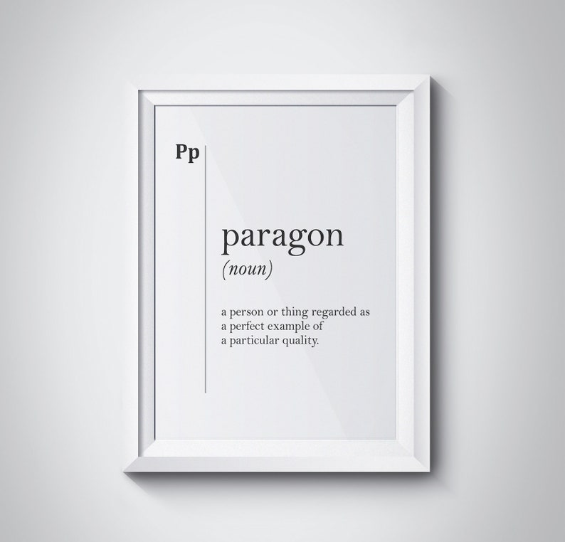 Paragon Definition Print, Paragon Poster, Perfectionist Gift - Etsy