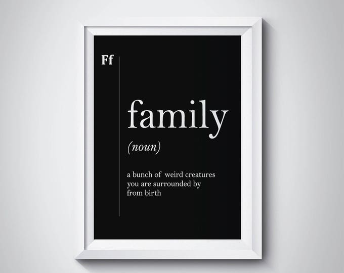 Family Definition Print, Wall Art Print, Quote Print, Wall Art ...