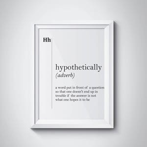 Hypothetically Definition Funny Print Lawyer Gift Modern Art Funny ...