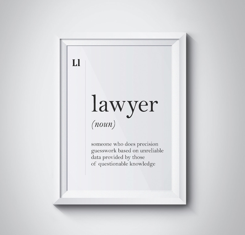 Lawyer Definition Funny Lawyer Gift Lawyer Poster Attorney - Etsy