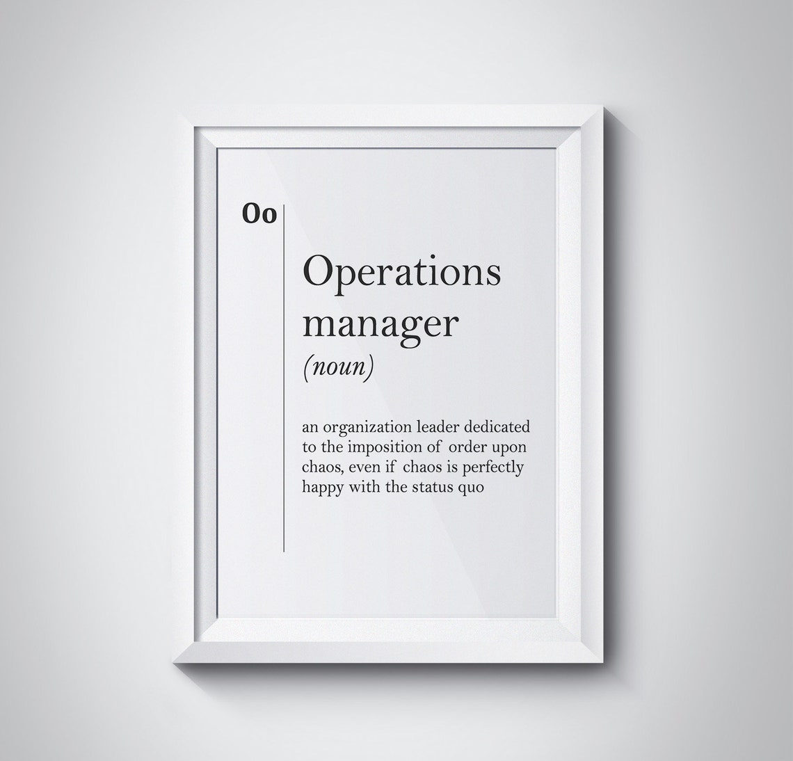 Operations Manager Definition Print Gift for Coworker Boss Funny Poster ...