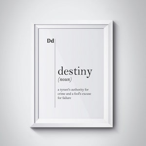 Destiny Definition Print Destiny Art Destiny Gift Poster Politics ...