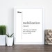 Mobilization Definition Print Friend Gift Office Wall Decor Dorm Decor ...