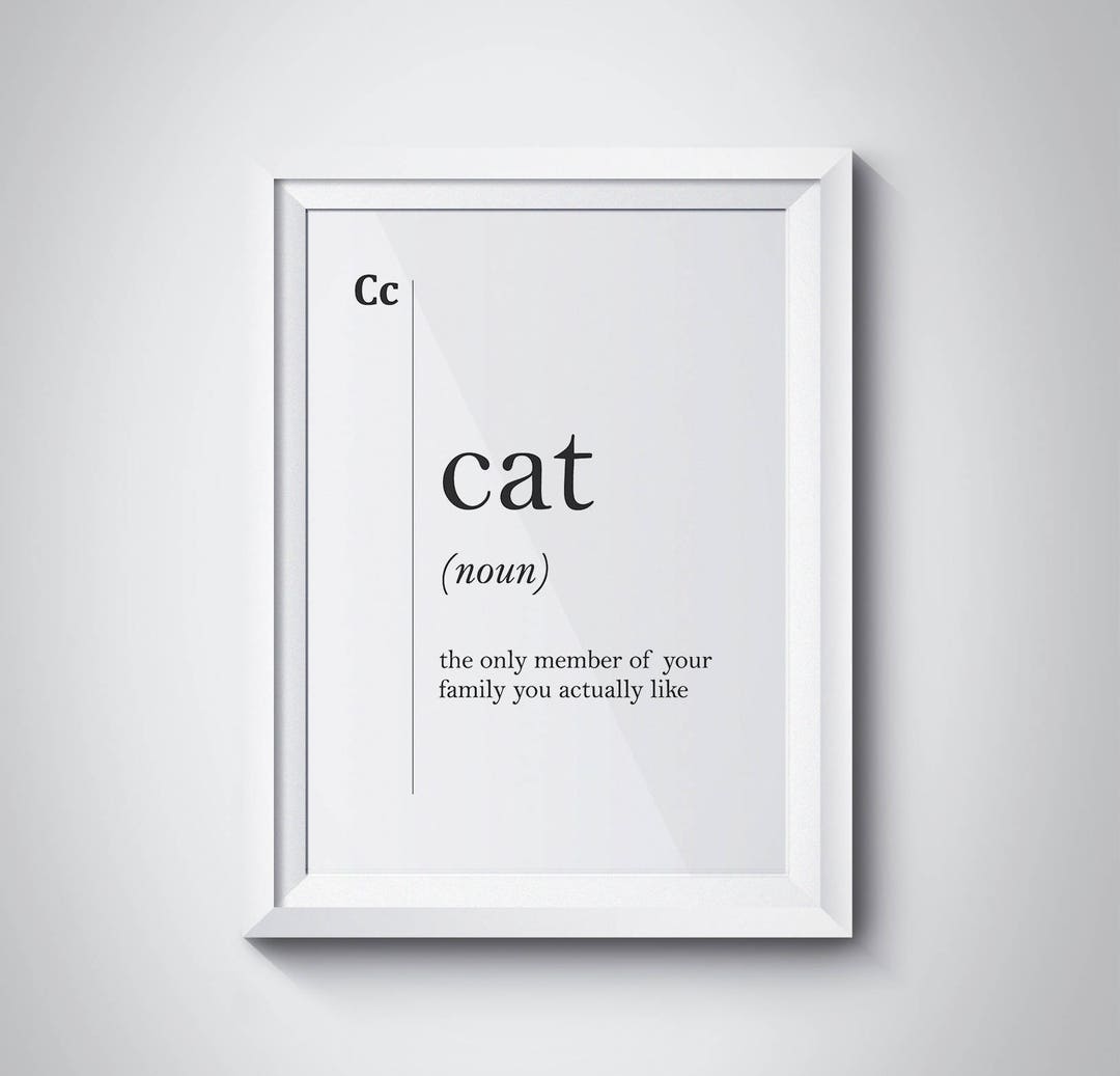 Cat Funny Definition Print Cat Owner Gift Cat Poster Cat Print Pet ...