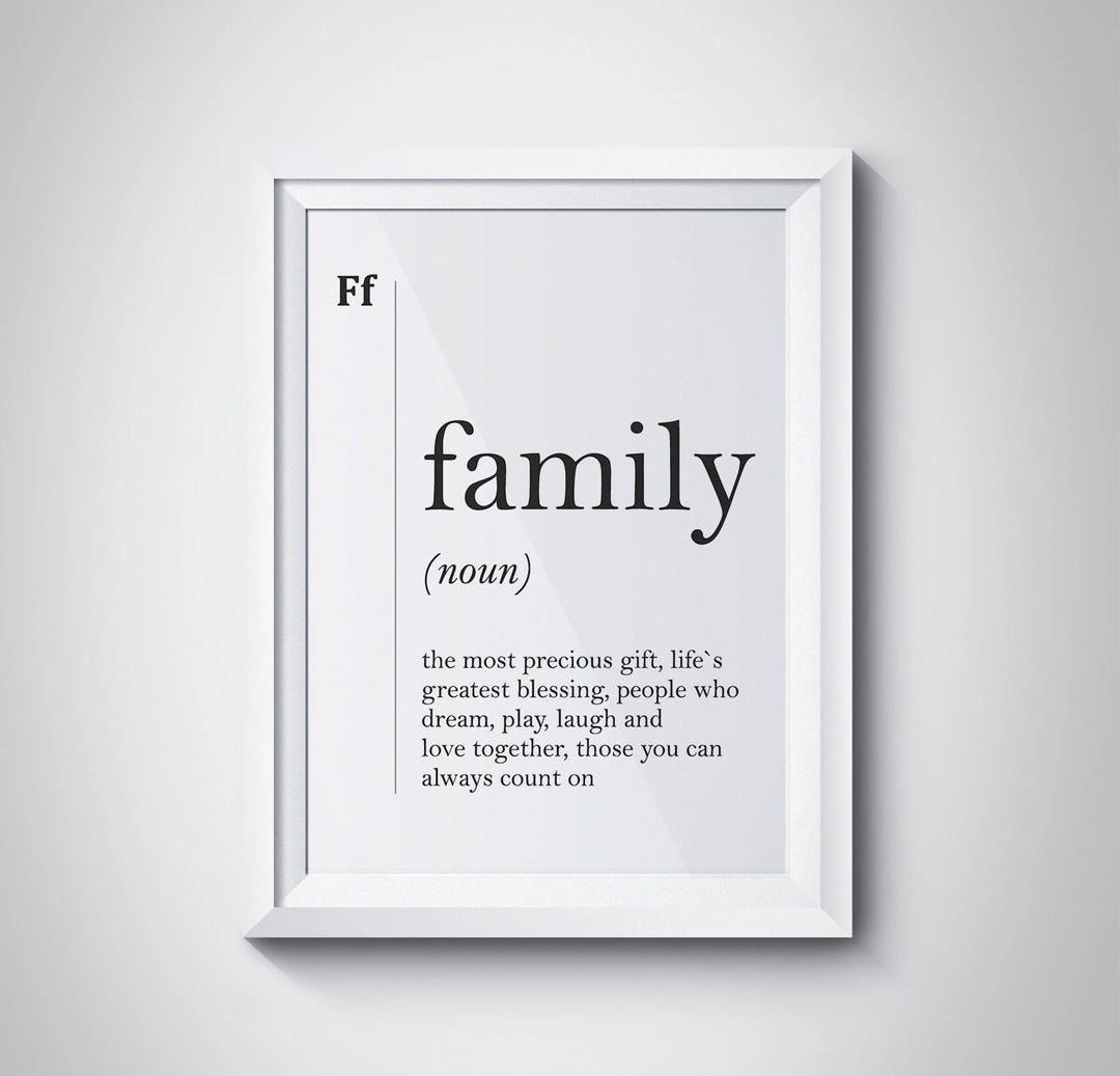 Family Definition Print Family Gift Parents Gift Mother Gift Father ...