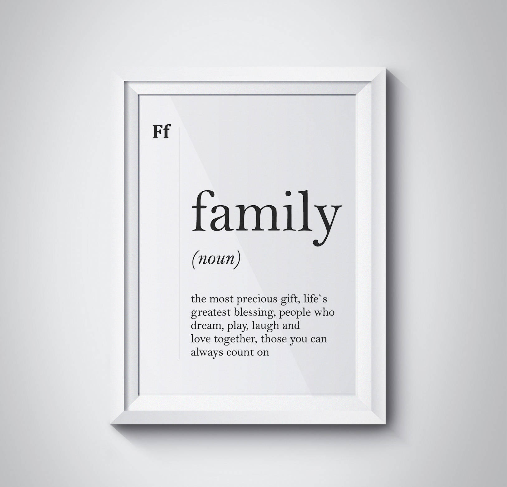 Family Definition Print Family Gift Parents Gift Mother Gift Father ...