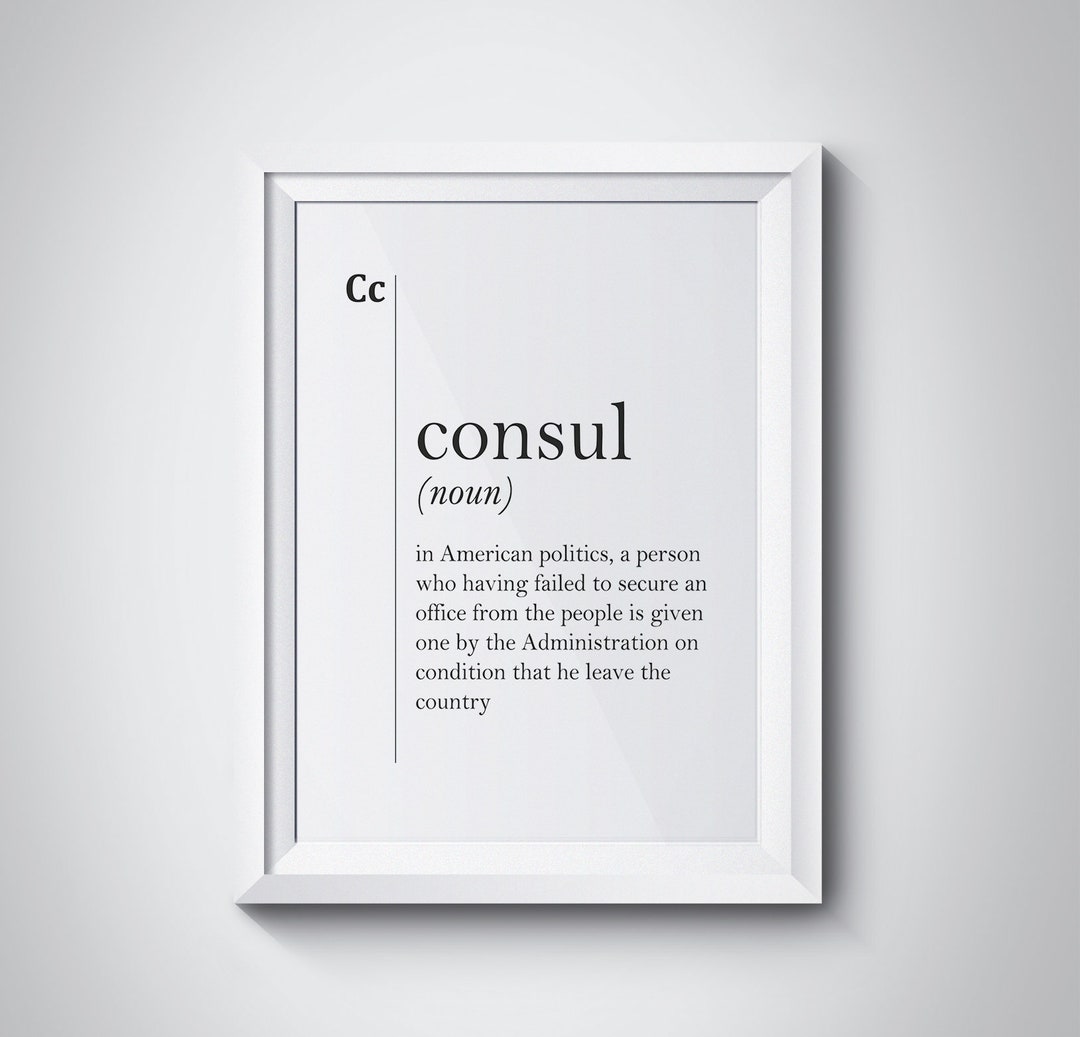 Consul Definition Print Diplomat Gift Consul Funny Gift Dictionary Art ...