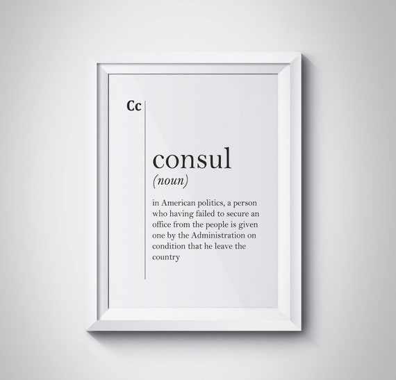 Consul Definition Print Diplomat Gift Consul Funny Gift | Etsy