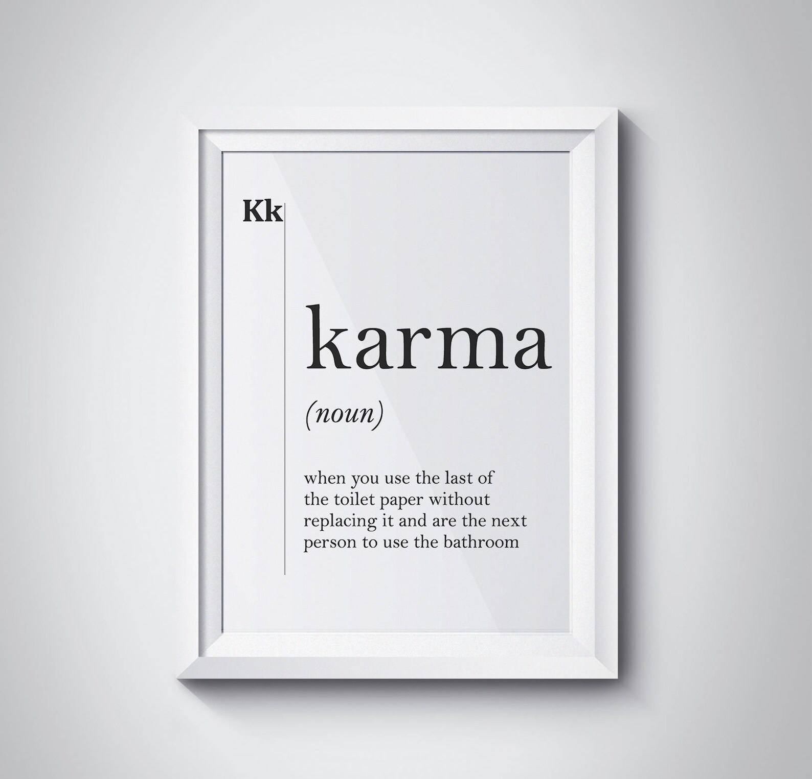 Karma Definition Print Karma Poster Bathroom Decor Toilet Paper Water ...